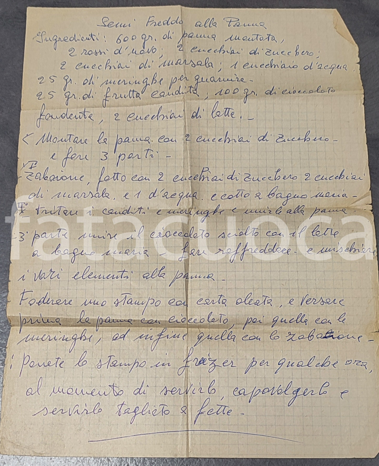 SEMIFREDDO ALLA PANNA DI NONNA ELIDE – FATA CUOCA